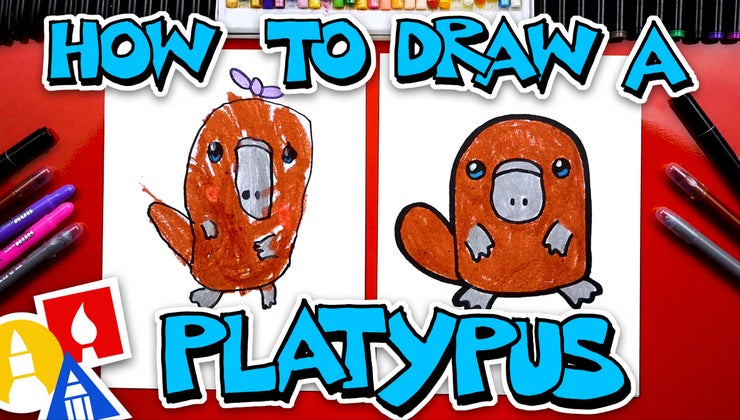 How To Draw A Cute Cartoon Platypus