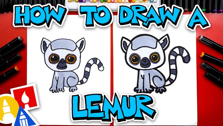 How To Draw A Cute Cartoon Lemur