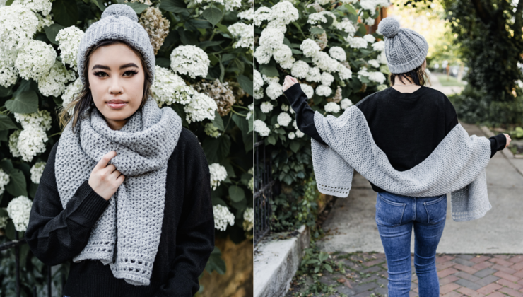 Marlo Oversized Hat and Scarf Set