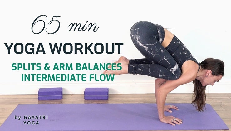 70 Min Splits & Arm Balancing Intermediate Yoga | Gayatri Yoga - Online ...