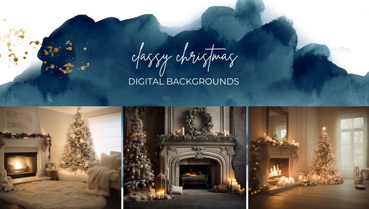 Classy Christmas Digital Backgrounds