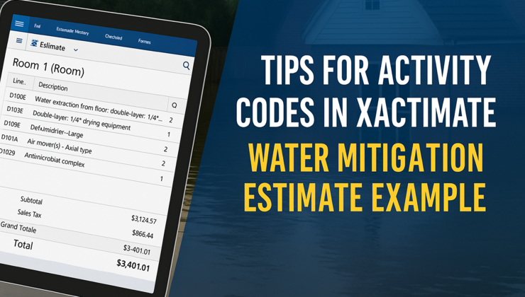 Tips For Activity Codes In Xactimate - Water Mitigation Estimate