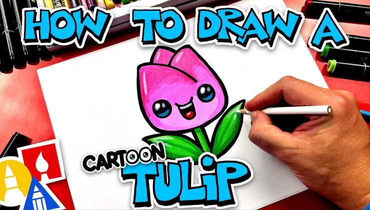 How To Draw A Cartoon Tulip | Art For Kids Hub