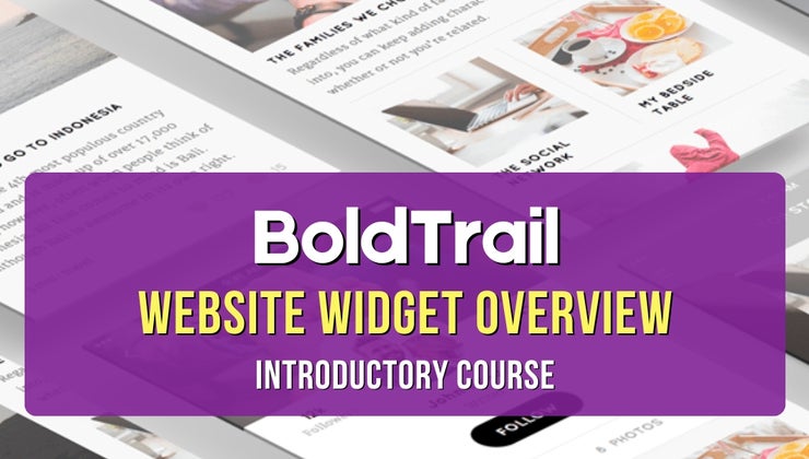 BoldTrail - Website Widget Overview - Introductory Course