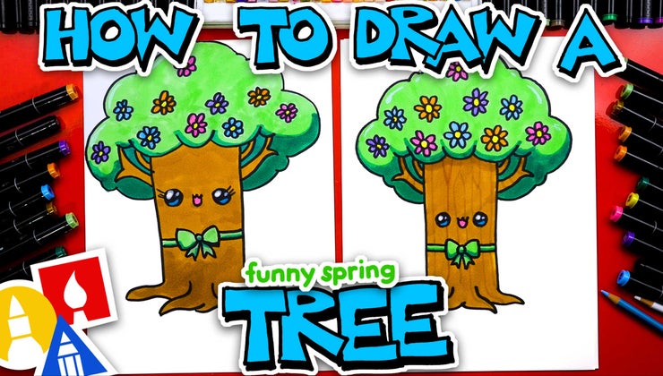 How To Draw A Funny Spring Tree
