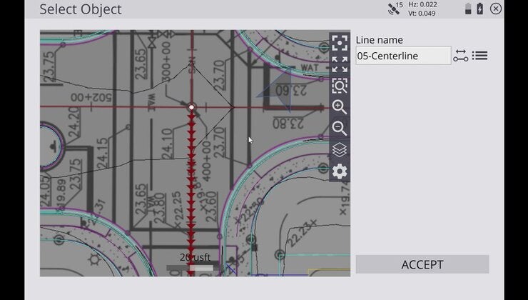 Selecting A Line As A Reference Line To Display Station Offset