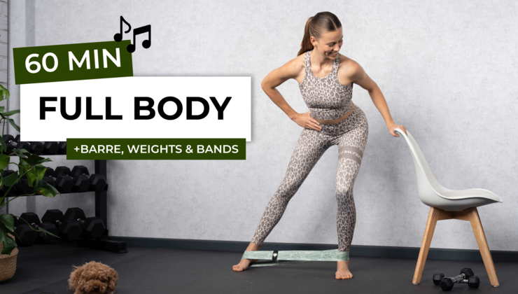 #132 Full Body Barre Workout With Band & Weights