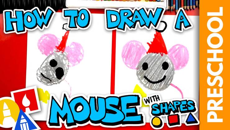 Drawing A Christmas Mouse Using Shapes - Preschool