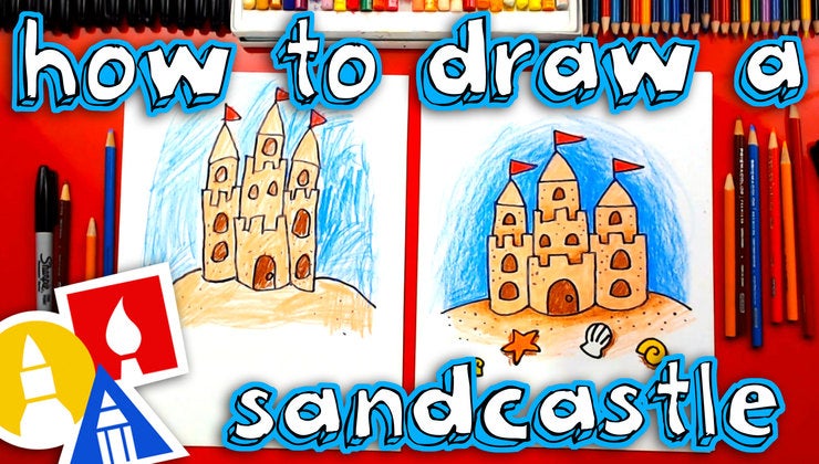 How To Draw A Sandcastle | Art For Kids Hub