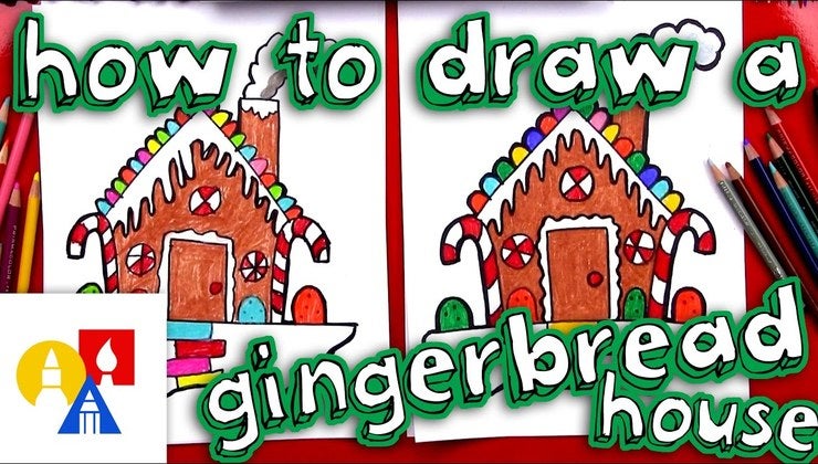 How To Draw A Gingerbread House | Art For Kids Hub