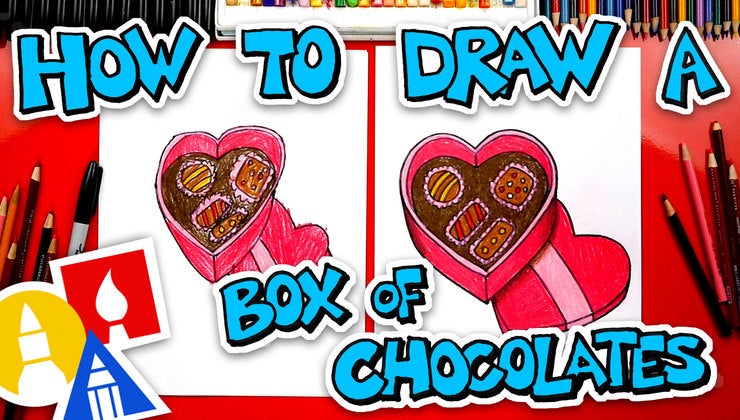 How To Draw A Box Of Chocolates For Valentine's Day