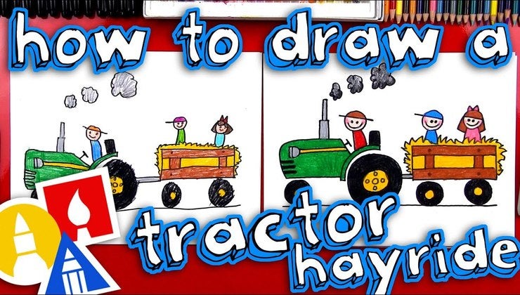 How To Draw A Tractor Hayride
