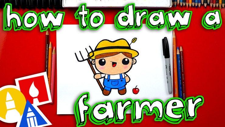 How To Draw A Cartoon Farmer | Art For Kids Hub