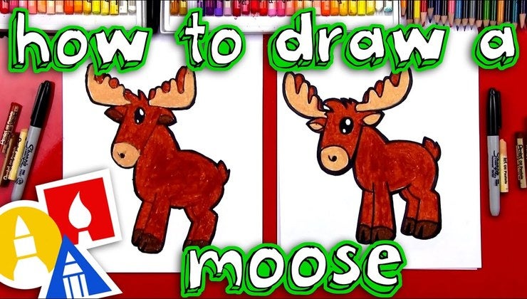 How To Draw A Cartoon Moose | Art For Kids Hub