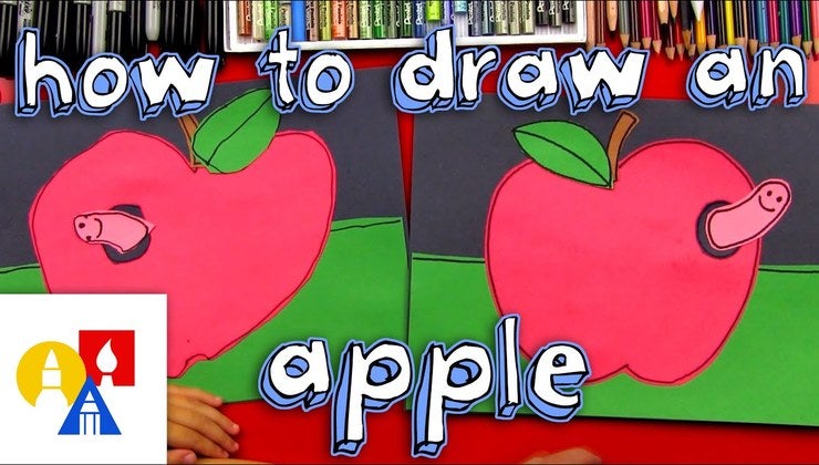 How To Draw An Apple Cutout For Young Artists | Art For Kids Hub