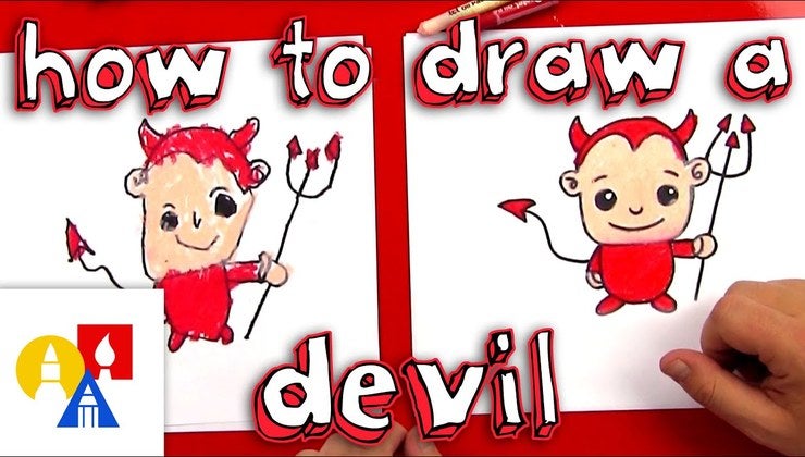 How To Draw A Cartoon Devil | Art For Kids Hub