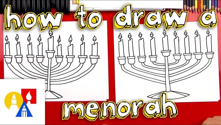 How To Draw A Menorah For Hanukkah