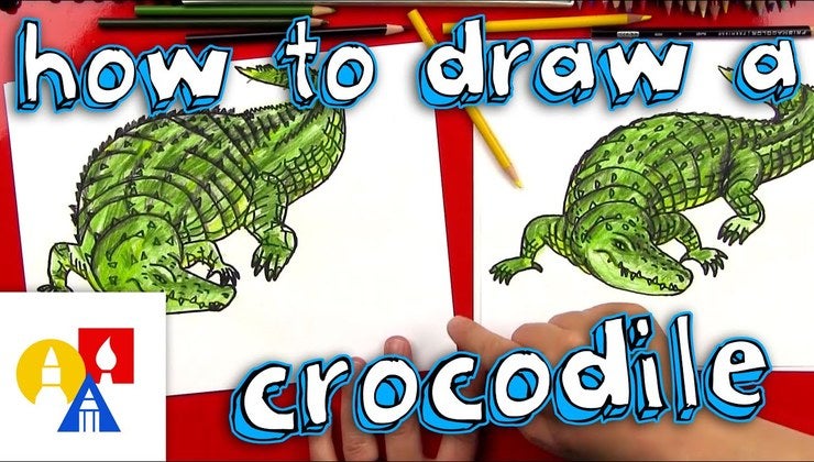 How To Draw A Realistic Crocodile | Art For Kids Hub