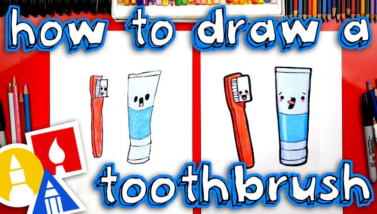 How To Draw A Toothbrush And Toothpaste | Art For Kids Hub
