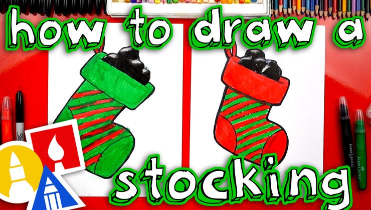 How To Draw A Stocking With Coal | Art For Kids Hub