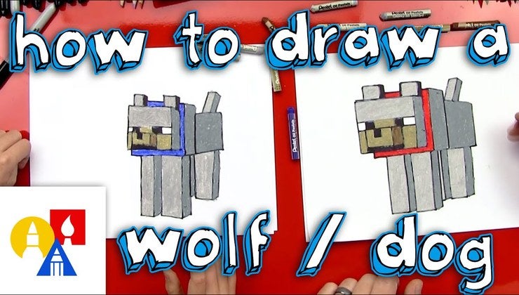 How To Draw A Minecraft Wolf | Art For Kids Hub