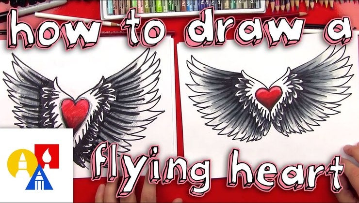 How To Draw A Heart With Wings | Art For Kids Hub