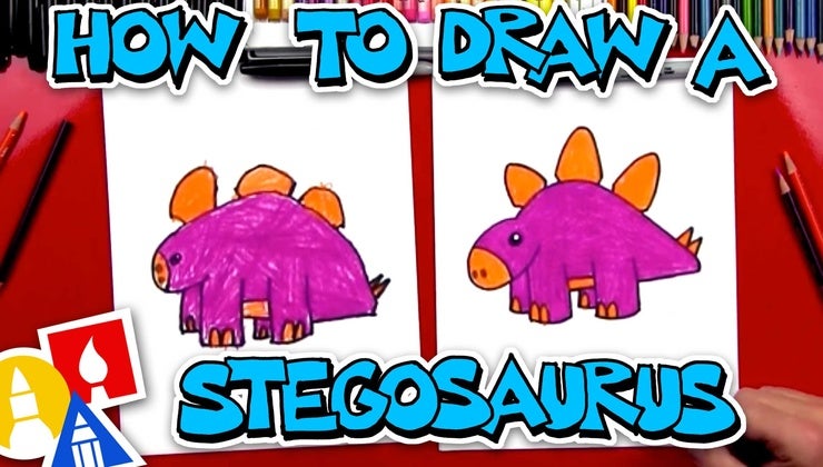 How To Draw A Cartoon Stegosaurus Dinosaur | Art For Kids Hub