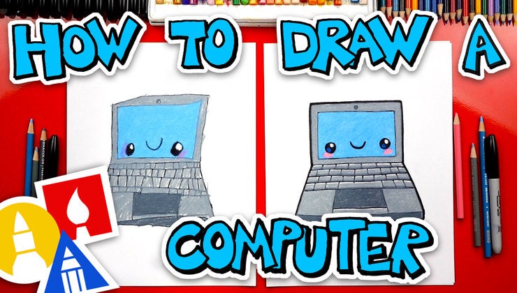 How To Draw A Funny Laptop Computer | Art For Kids Hub