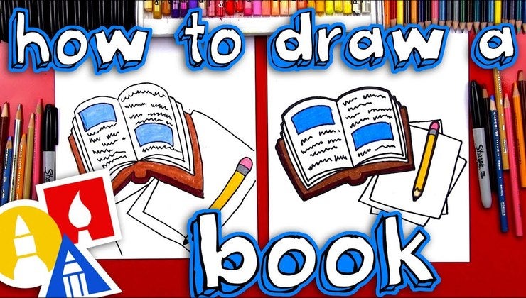 How To Draw A Book And Pencil | Art For Kids Hub