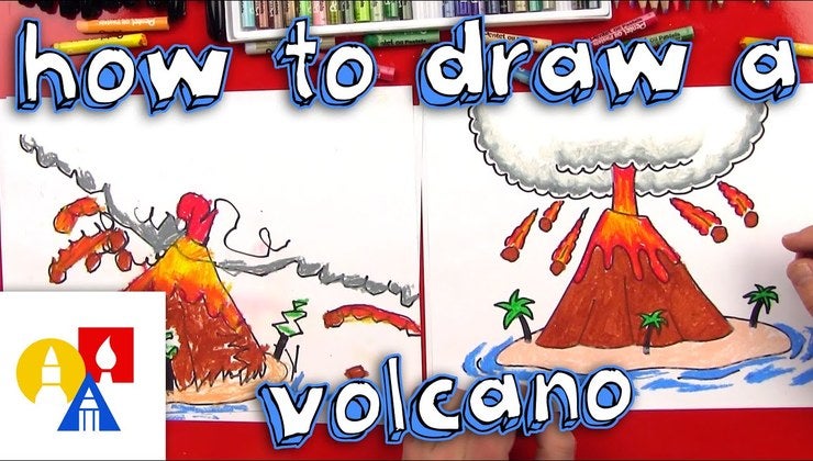 How To Draw A Volcano | Art For Kids Hub