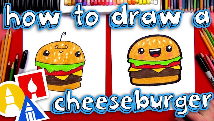 How To Draw A Funny Cheeseburger | Art For Kids Hub