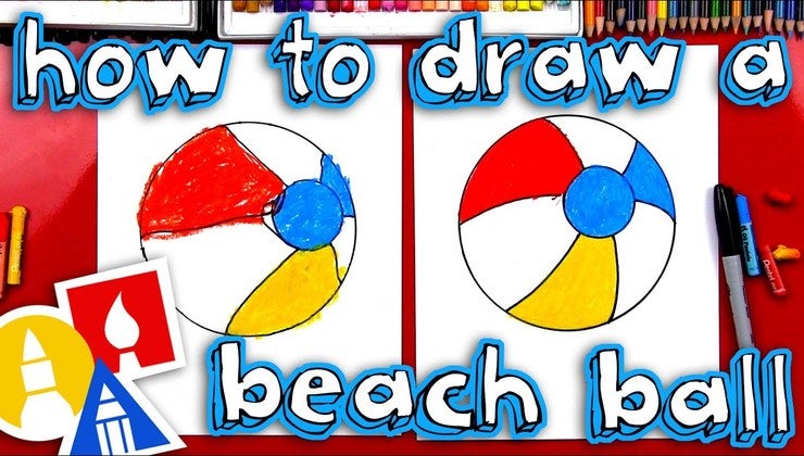 How To Draw A Beach Ball With Templates | Art For Kids Hub