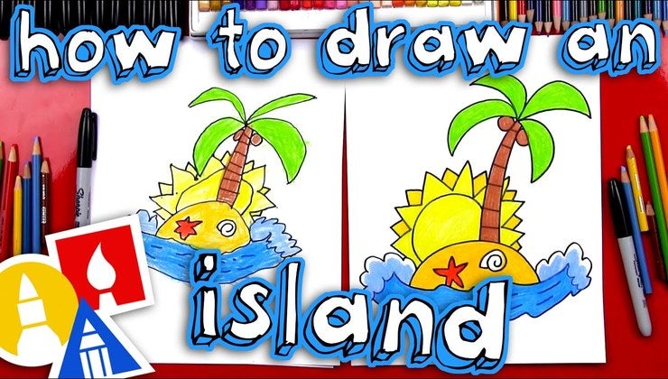 How To Draw An Island | Art For Kids Hub