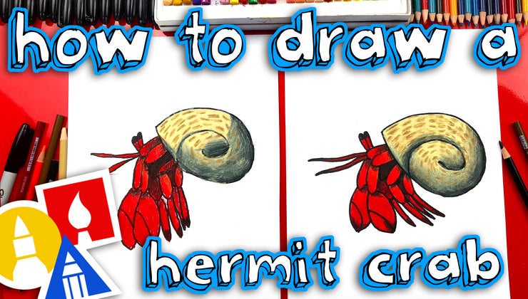 How To Draw A Hermit Crab | Art For Kids Hub