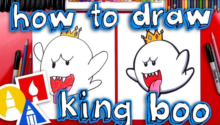 How To Draw King Boo From Mario | Art For Kids Hub