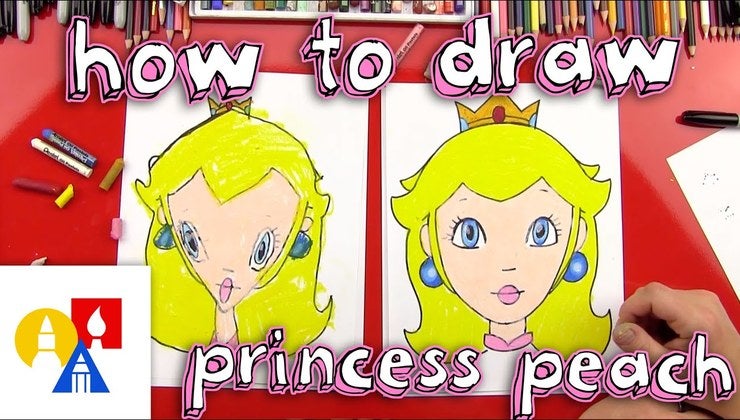 How To Draw Princess Peach Head