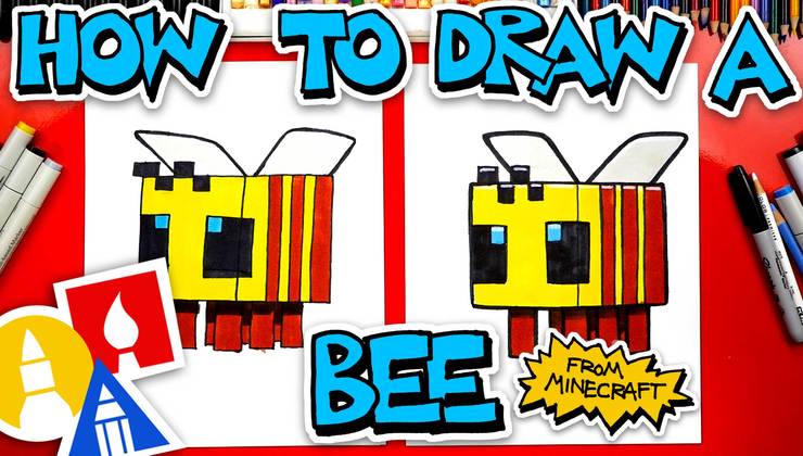 How To Draw A Minecraft Bee | Art For Kids Hub