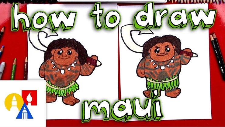 How To Draw A Cartoon Maui From Moana | Art For Kids Hub