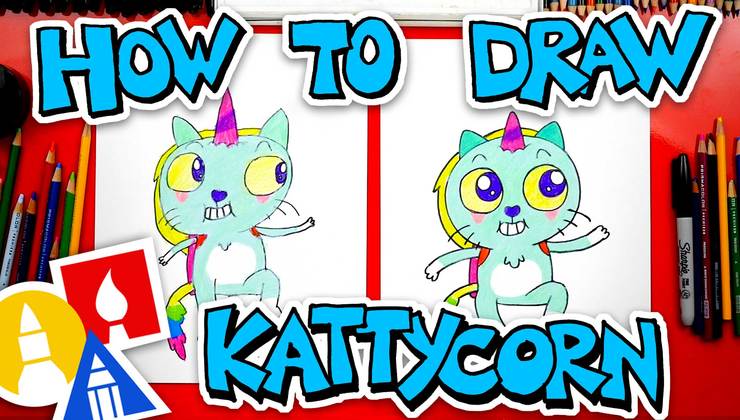 How To Draw Kattycorn From Cupcake And Dino | Art For Kids Hub