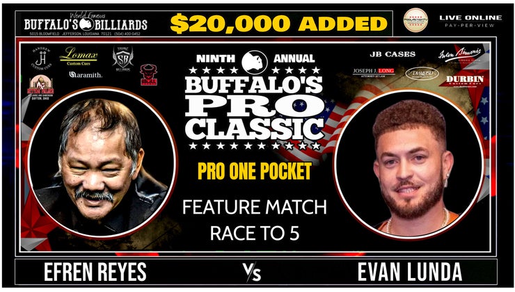 Efren Reyes Vs Evan Lunda Buffalos Pro Classic One Pocket 2024