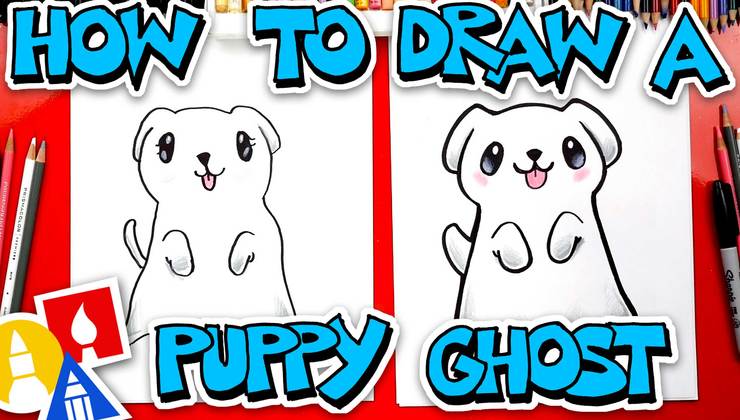 How To Draw A Puppy Ghost | Art For Kids Hub