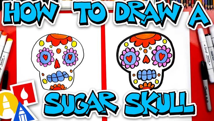 How To Draw A Simple Sugar Skull | Art For Kids Hub