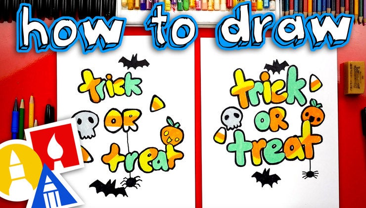 How To Draw Trick Or Treat | Art For Kids Hub