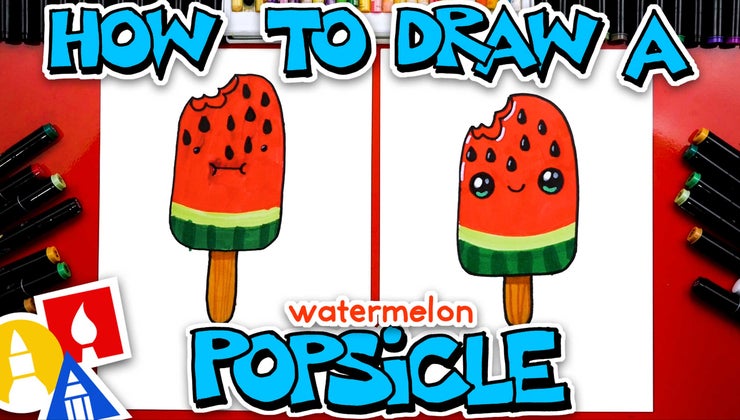How To Draw A Funny Watermelon Popsicle
