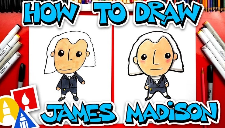 How To Draw James Madison - Presidents Day | Art For Kids Hub