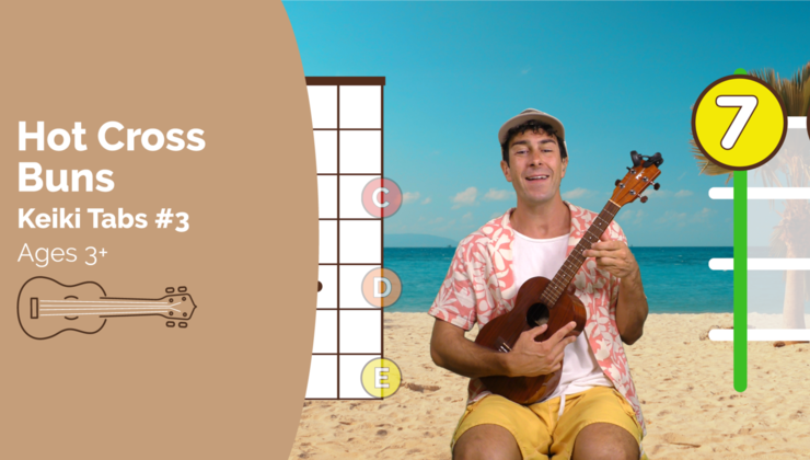 Keiki Tabs #3 - Hot Cross Buns—Ukulele (Guided Performance)