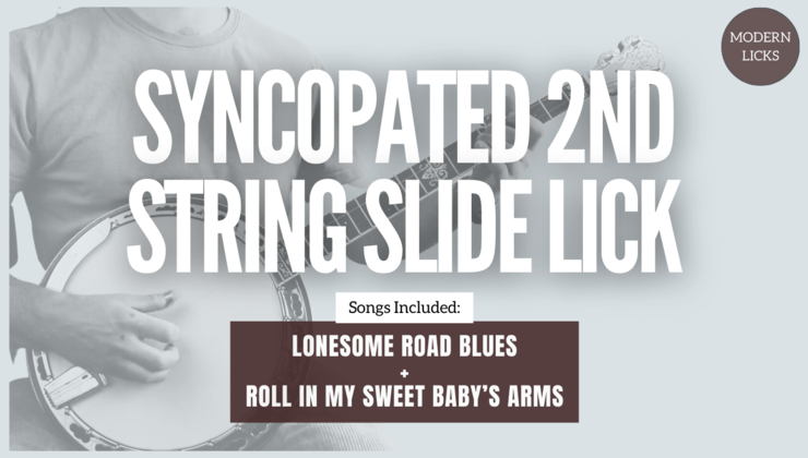 Syncopated 2nd String Slide Lick