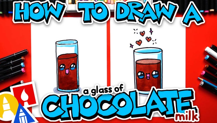 How To Draw A Glass Of Chocolate Milk | Art For Kids Hub