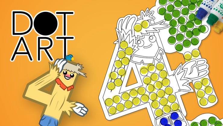 Preschool Prep Kids Club | Dot Art | Meet the Math Facts "4"