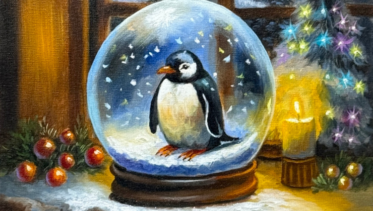 Penguin's Perch Oil Painting Tutorial MazArt Academy